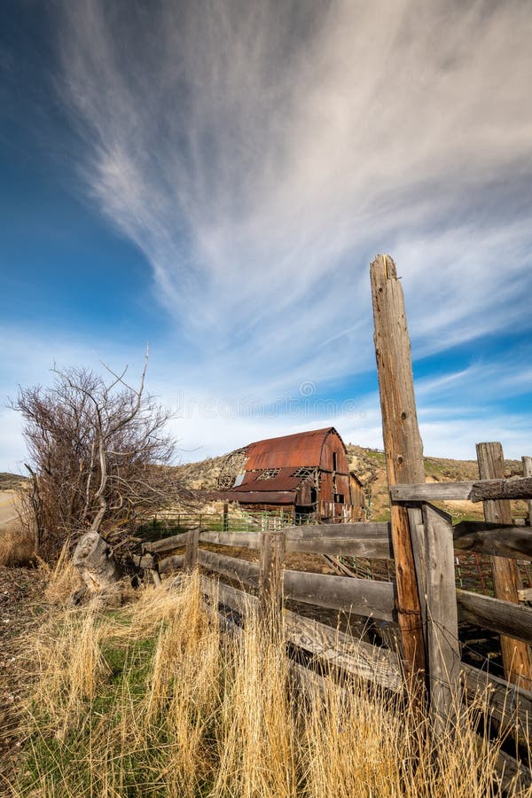 Rusted Old Barn on an Idaho Farm in Late Fall Stock Photo - Image of ...
