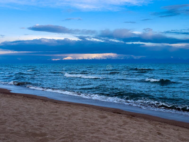 Dramatic Clouds Over the Sea. Natural Landscape. Rain and Large Dark ...