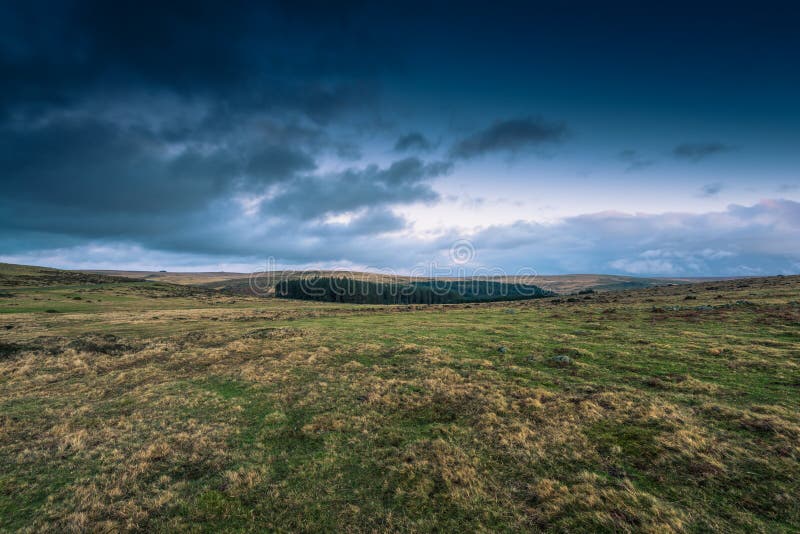 Dramatic Clouds Over Wild Landscape in Devon, UK Stock Image - Image of ...