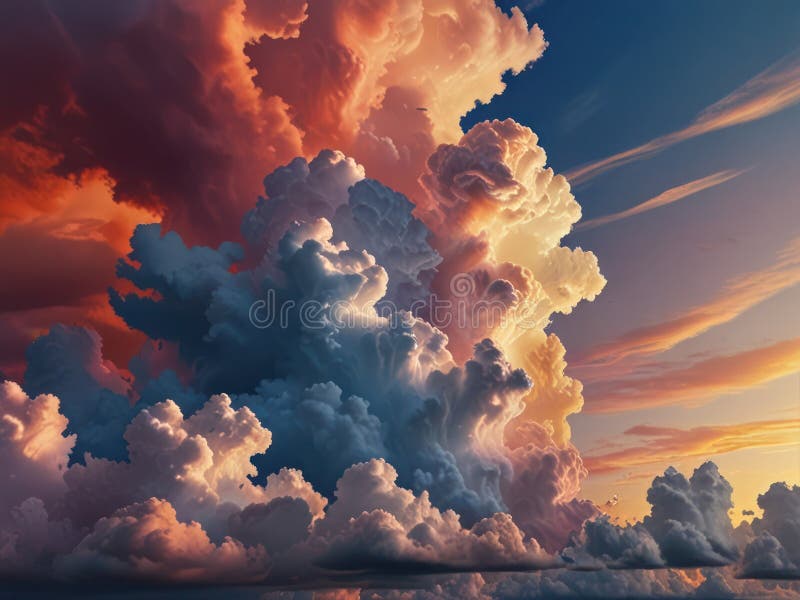 Dramatic Clouds at Sunset Painted with Vibrant, Warm Colors of Nature ...