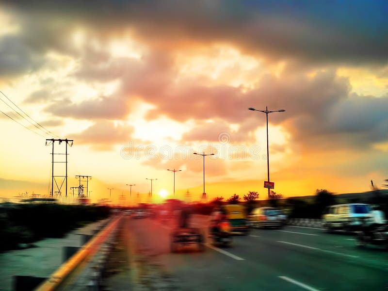 Dramatic cloudy sunset stock image. Image of blue, outdoors - 31794689