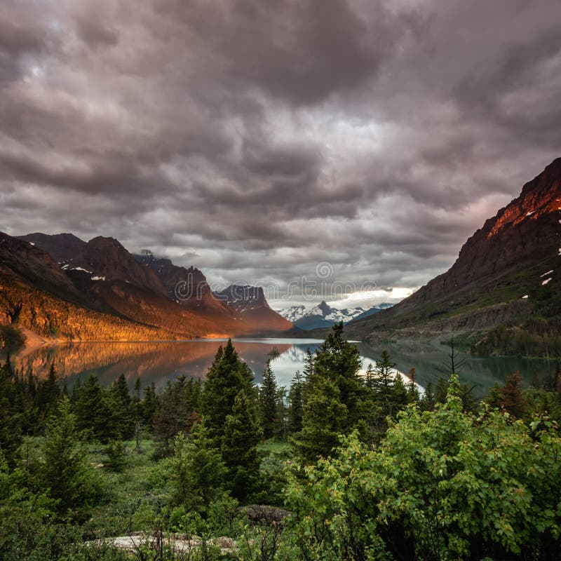 Dramatic Clouds at Wild Goose Overlook Stock Image - Image of lake ...