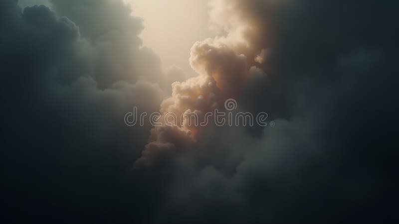 Dramatic Cloudscape with Contrasting Light Stock Illustration ...