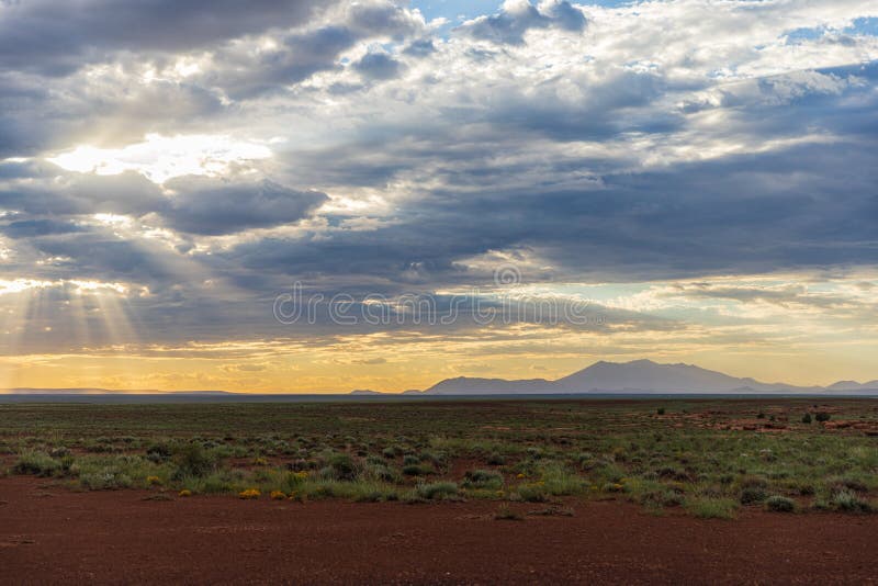 Dramatic Sunset with Clouds Near Flagstaff, Arizona Stock Photo - Image ...