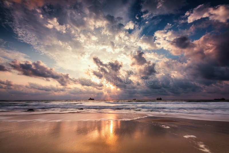 Dramatic Cloudscape Over the Sea Stock Image - Image of ocean, scenic ...