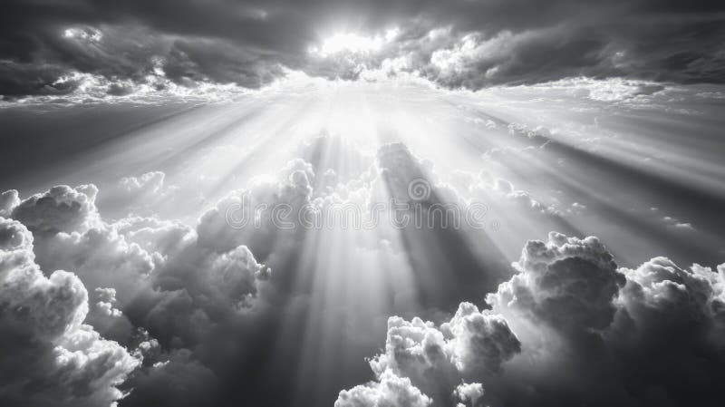 Dramatic Cloudscape with Sunlight Stock Image - Image of generated ...