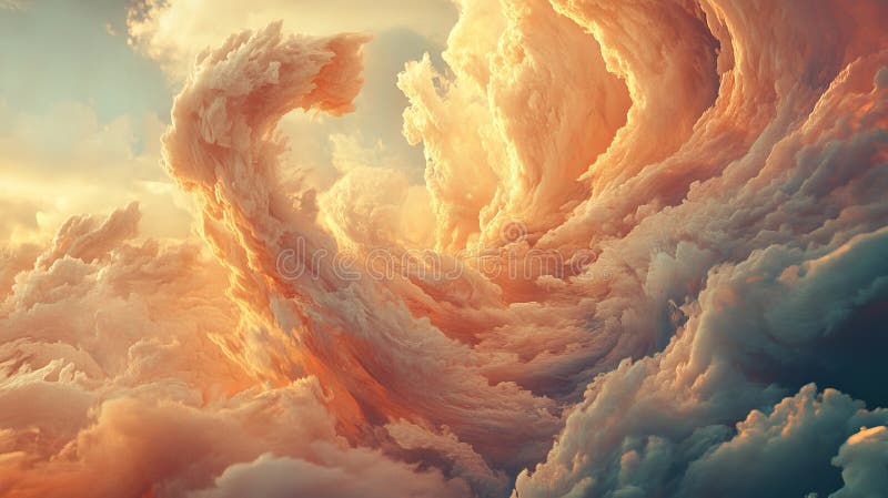 Dramatic Cloudscape with Vibrant Colors and Dynamic Formations in a ...