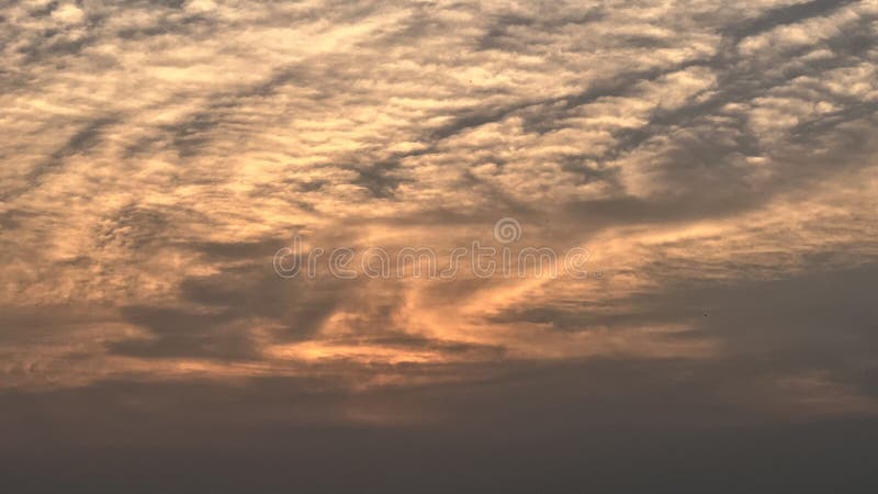 Dramatic Cloudy Sky at Golden Hour Ethereal Sunset with Wispy Cirrus ...
