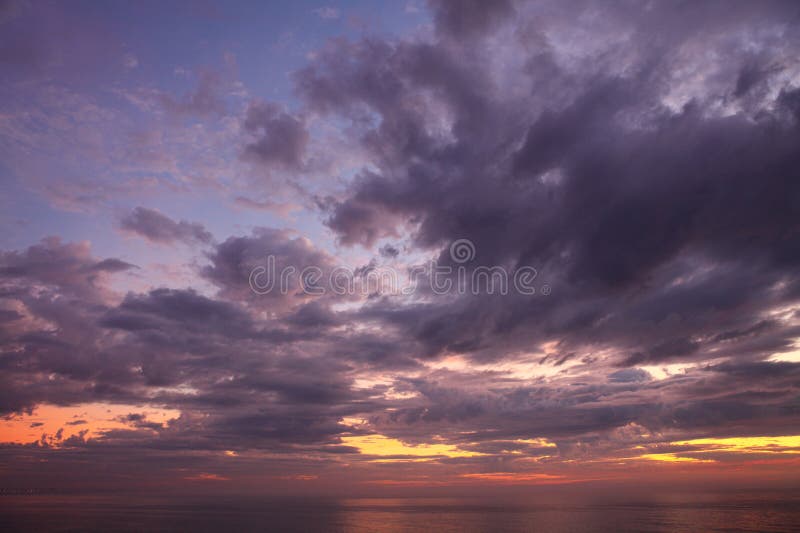 Dramatic Cloudy Sky at Sunset or Sunrise Stock Image - Image of ...