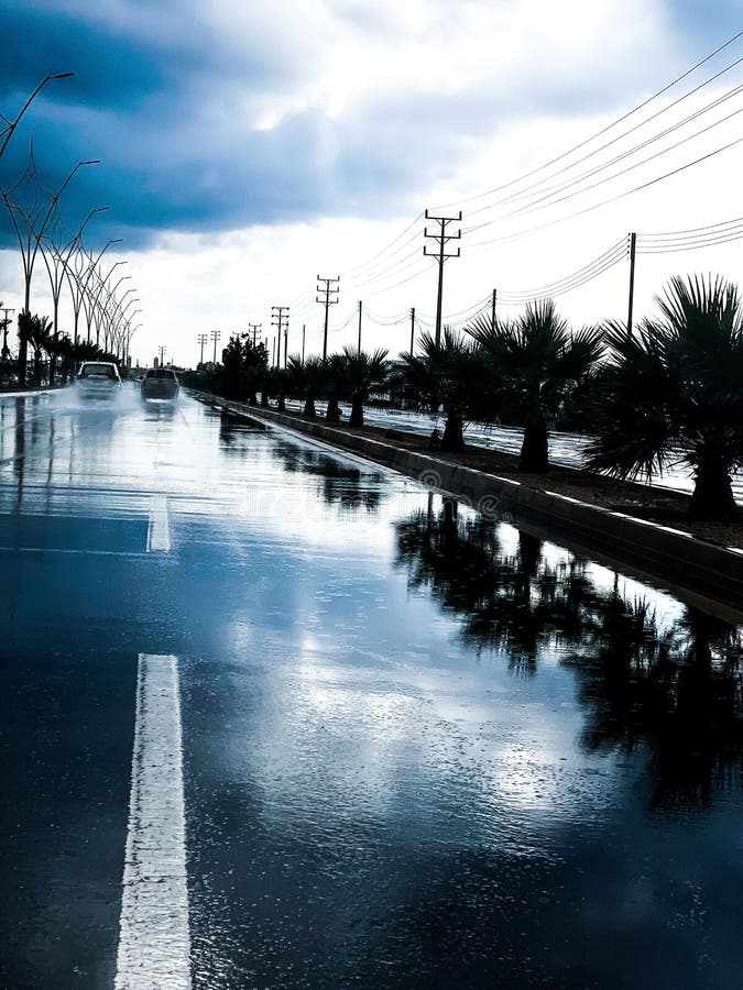 Cloudy Sky Over Wet Highway after the Rain Stock Image - Image of rain ...