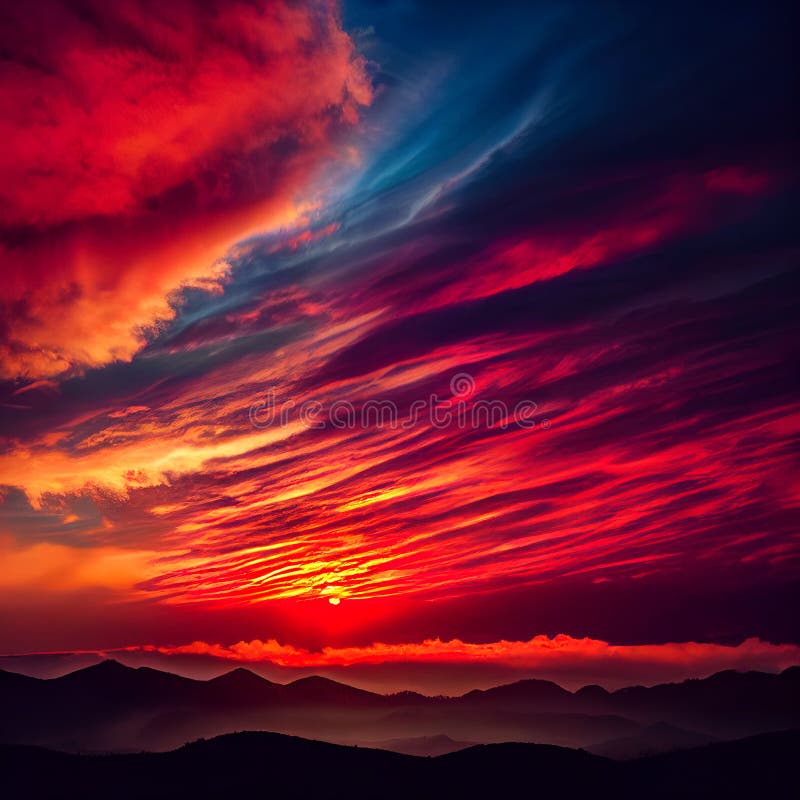 Dramatic Cloudy Sky at Sunset Stock Image - Image of dramatic, cloudy ...