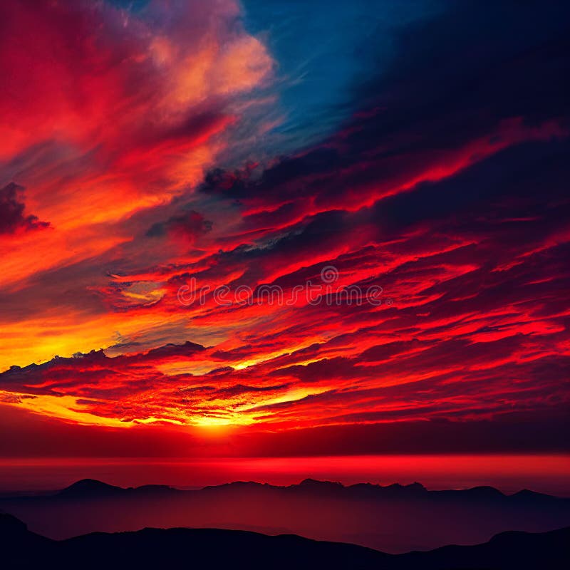 Dramatic Cloudy Sky at Sunset Stock Photo - Image of space, skyline ...