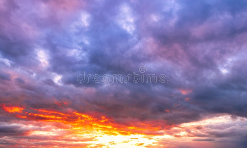 Dramatic Cloudy Sky at Sunset or Sunrise Stock Image - Image of sunray ...