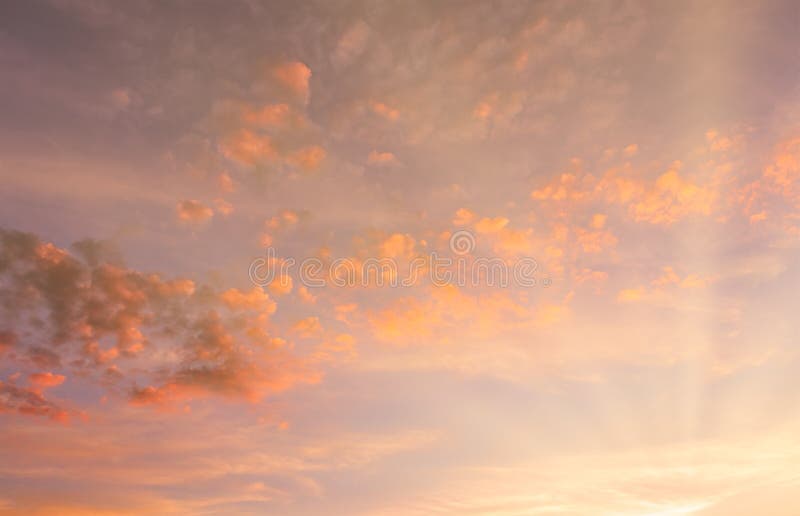 Dramatic Cloudy Sky at Sunset or Sunrise Stock Image - Image of sunray ...