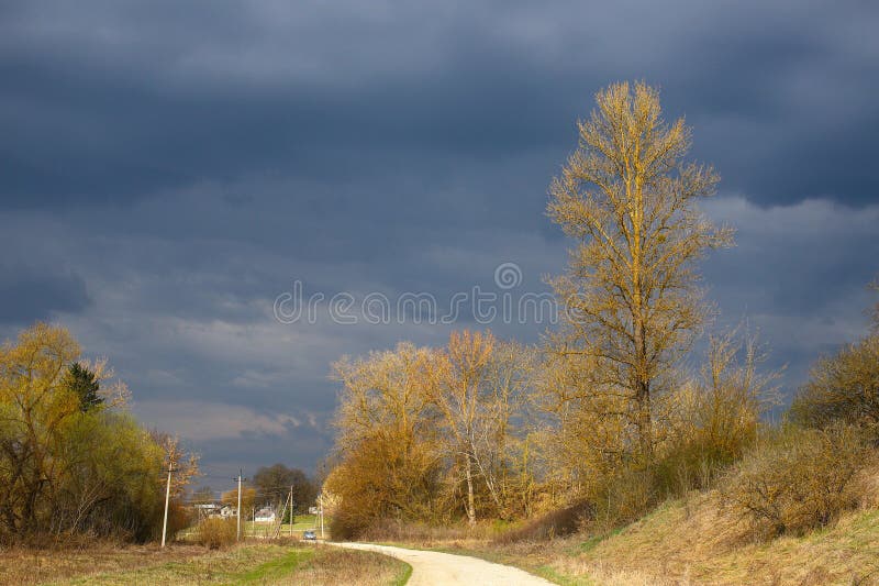 Dramatic Cloudy Sky before a Thunderstorm Over a Peaceful Ukrainian ...