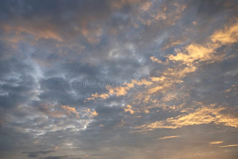 Dramatic Cloudy and Sunset in Blue Sky. Stock Image - Image of ...