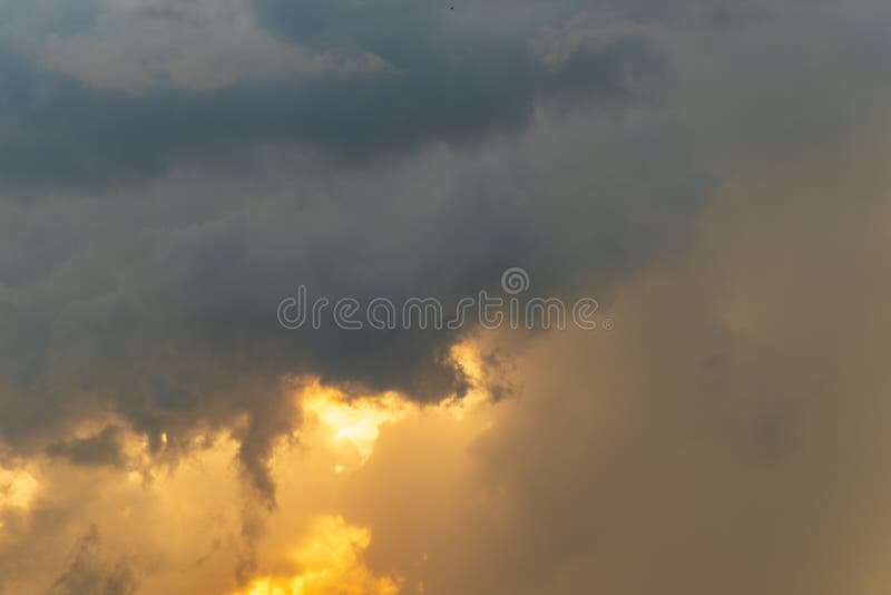 Dramatic Cloudy Sunset or Dawn Sky. Natural Background Stock Image ...