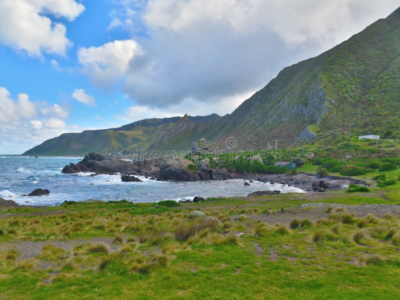 Dramatic Coast in Wellington Stock Image - Image of mountain, rocks ...