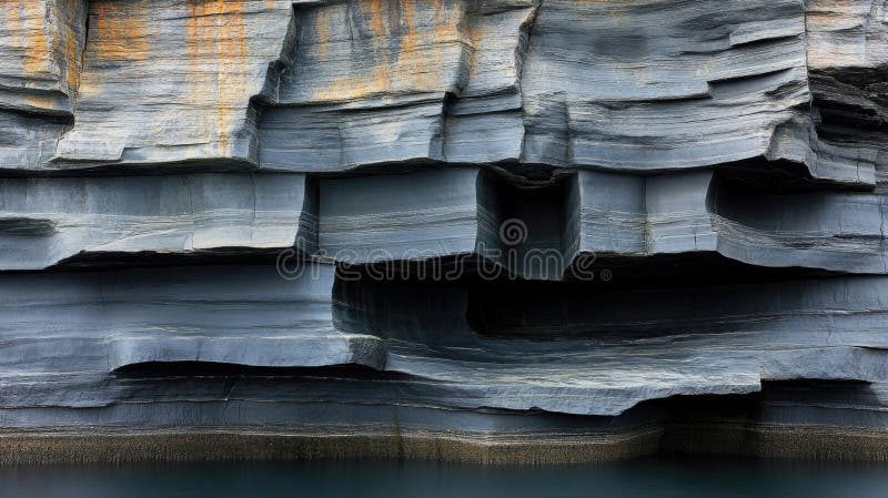 Dramatic Coastal Cliff Face with Striations and Texture Stock Image ...