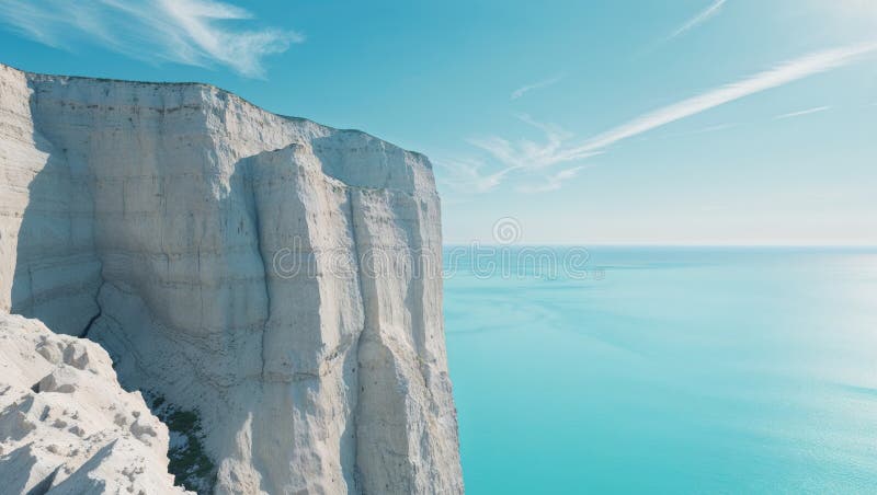 Dramatic Coastal Cliff Overlooking Turquoise Water. Stock Photo - Image ...