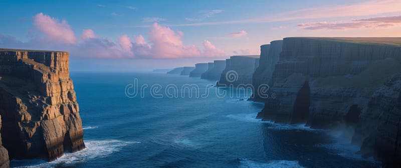 Dramatic Coastal Cliffs at Dawn Majestic Rock Formations Meeting the ...