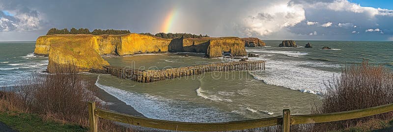 Dramatic Coastal Cliffs Ocean View Rainbow Dramatic Seascape Stunning ...