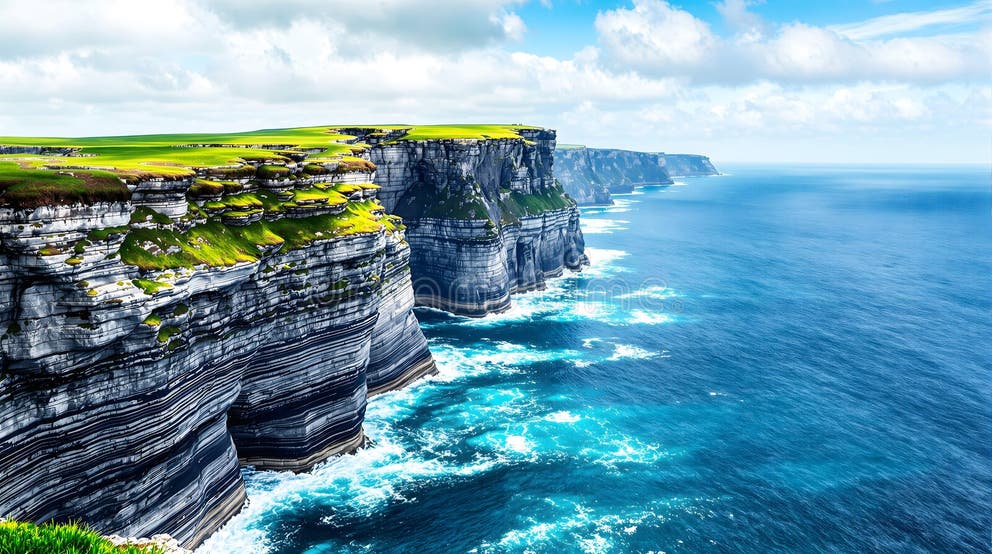 Dramatic Coastal Cliffs and Scenic Background Featuring Turquoise Waves ...