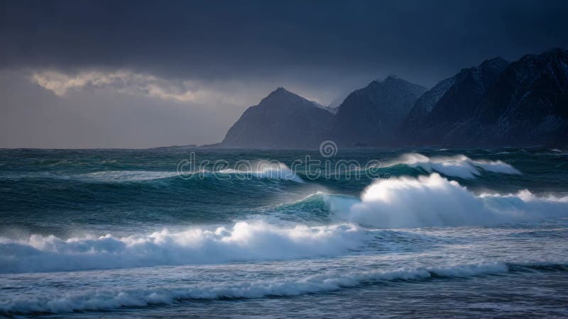 Stormy Seascape stock video. Video of dark, storm, majestic - 375920229