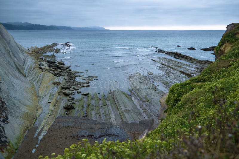 Dramatic Coastal Scene in the North of Spain, Featuring Unique Rock ...