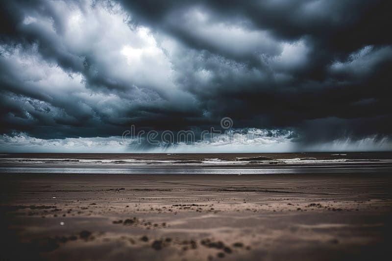 Dramatic Coastal Storm Clouds Gathering Over Ocean Stock Photo - Image ...