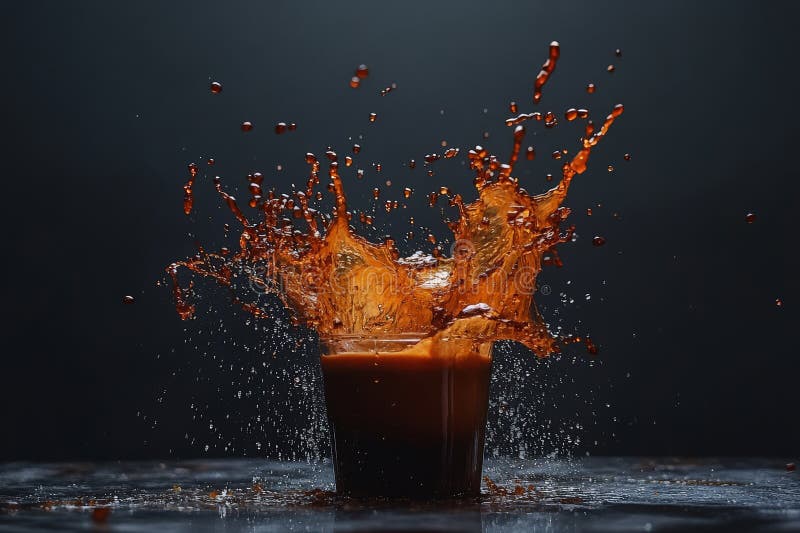 Dramatic Coffee Splash Art Capture Stock Illustration - Illustration of ...