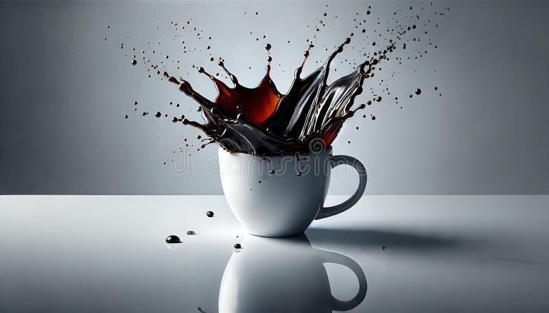 Dramatic Coffee Splash Explosion – High-Speed Photography of a Coffee ...