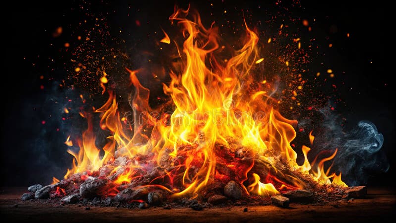 A Dramatic Collection of Fiery Embers Intense Isolated Fire Textures ...