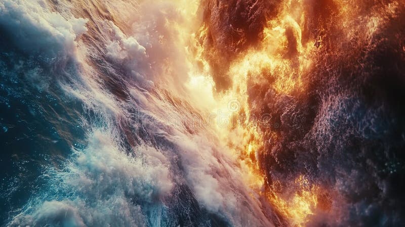 A Dramatic Collision of Fire and Water during a Breathtaking Sunset ...