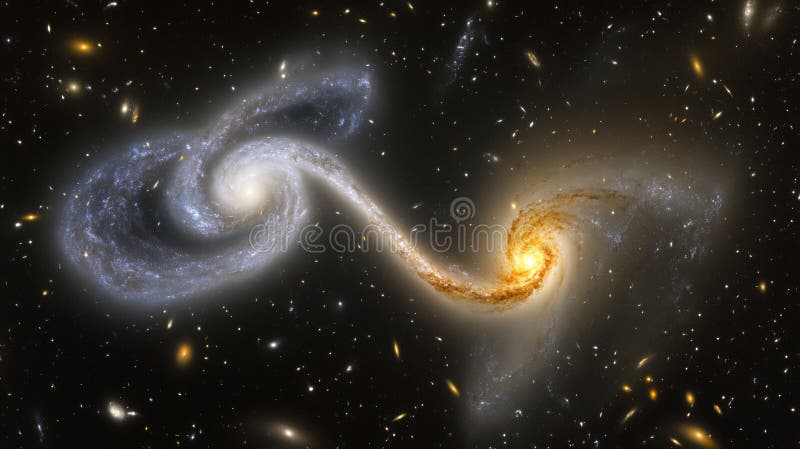 Dramatic Collision of Two Galaxies a Stunning Display of Swirling Stars ...