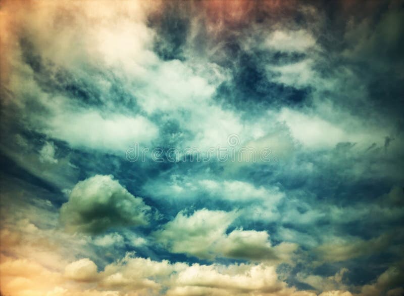 Dramatic Color Enhanced Cumulus Clouds and Sky Stock Photo - Image of ...
