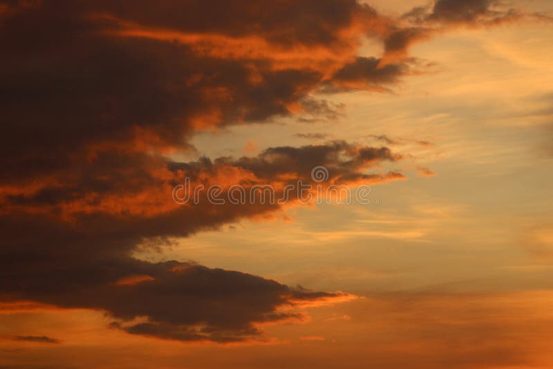 Dramatic Colored Clouds in Sunset Colored Sky Stock Photo - Image of ...