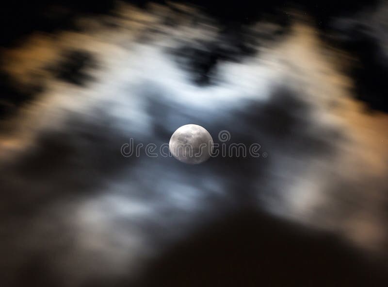 Full Moon and Dramatic, Colorful Clouds Stock Photo - Image of ...