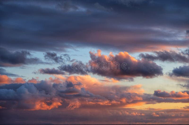 Dramatic Colorful Cloudscape at Sunset Stock Photo - Image of sunset ...