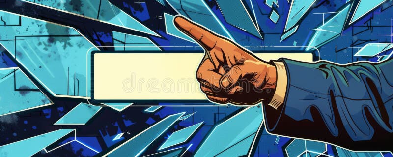 Dramatic Comic Book Style Hand Pointing with Explosive Background Stock ...
