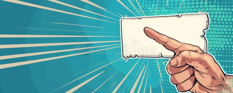 Dramatic Comic Book Style Hand Pointing with Explosive Background Stock ...