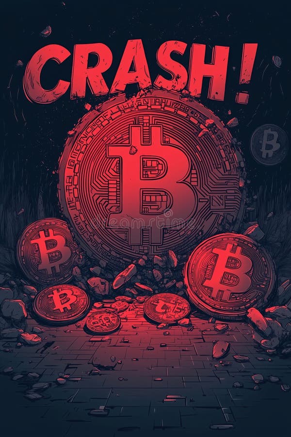 Dramatic Comic-Style Bitcoin Crash Stock Photo - Image of design ...