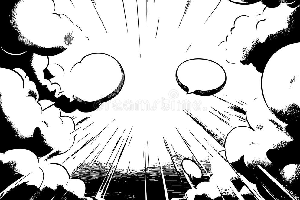 A Dramatic Comic-style Explosion with Clouds and Light Effects, Perfect ...