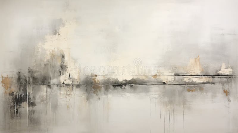 Dramatic Composition: a Reflection of Calm Waters in Gray and White ...