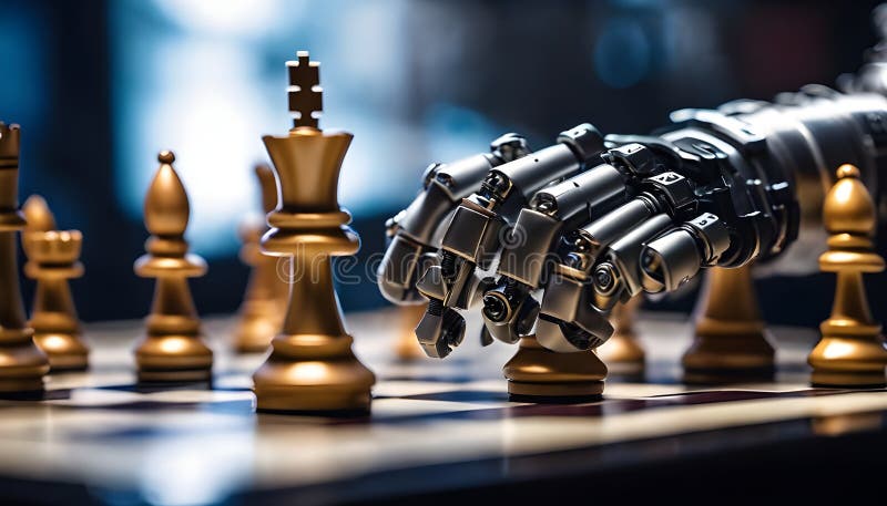 Human Vs Machine: the Ultimate Chess Challenge Stock Illustration ...
