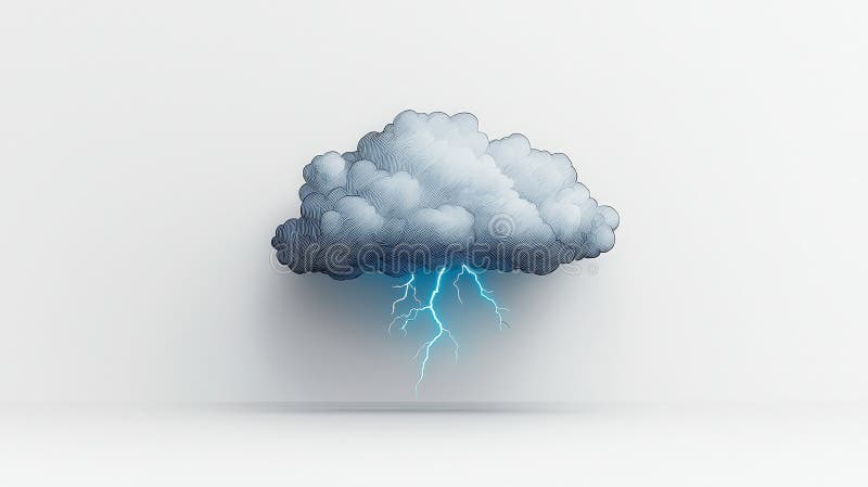 Dramatic Conceptual Illustration of Storm Cloud with Lightning Against ...