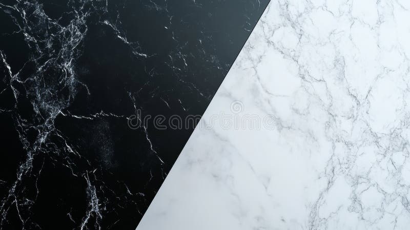 Dramatic Contrast of Black and White Marble Textures in Diagonal Layout ...