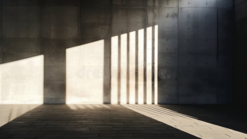 A Dramatic Contrast of Light and Shadow on Brutalist Walls Stock ...