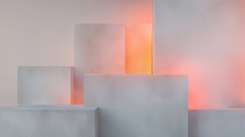 Dramatic Contrast, White Sculpture Illuminated by Vibrant Red Light in ...