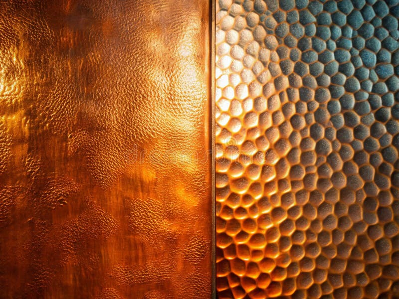 Dramatic Copper Wall Texture Under Indirect Lighting an Architectural ...